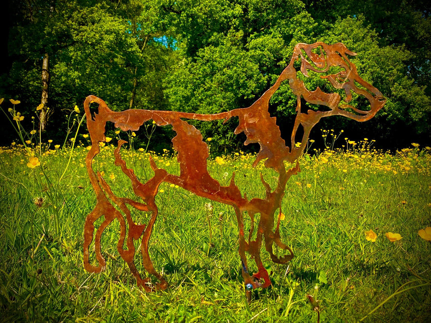 Medium Jack Russel Body Garden Stake – Rustic Garden Art