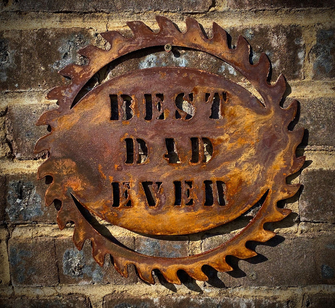 Large Exterior Rustic Best Dad Ever Dad Father Dad Present Garden Wall ...
