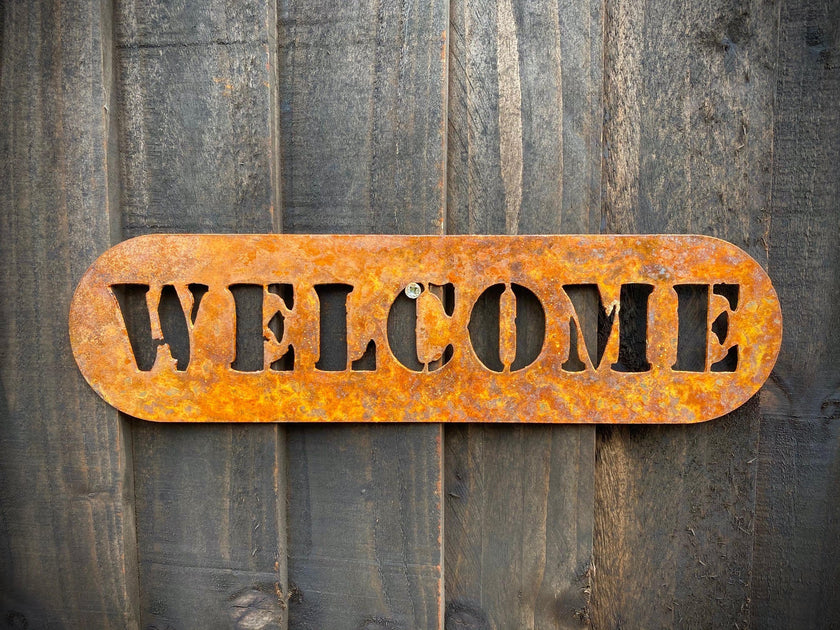XL Welcome Sign – Rustic Garden Art