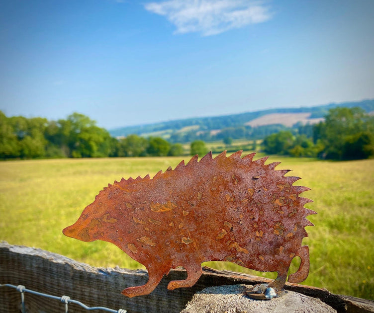 Hedgehog Fence Topper – Rustic Garden Art